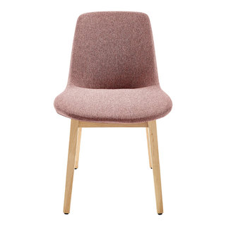 Clara Side Chair, Rose Red Fabric and Natural Ash Legs Set of 2 ...