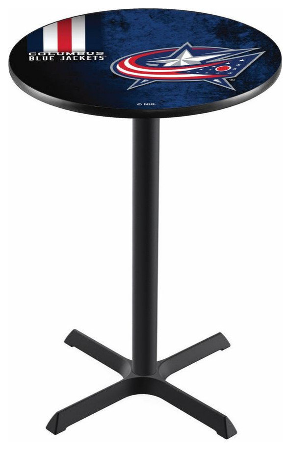 Holland L211 03 Columbus Blue Jackets 42x36" Pub Table - Black Wrinkle ...