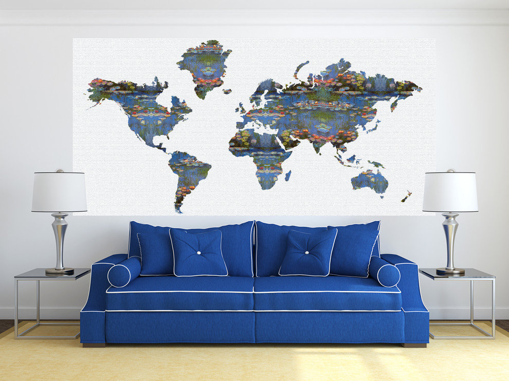 Studio Map Mural - Monet Waterlilies - Peel & Stick, 124" x 60 ...