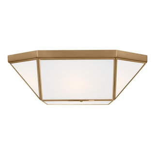 Morrison Two Light Ceiling Flush Mount, Satin Brass - Transitional ...