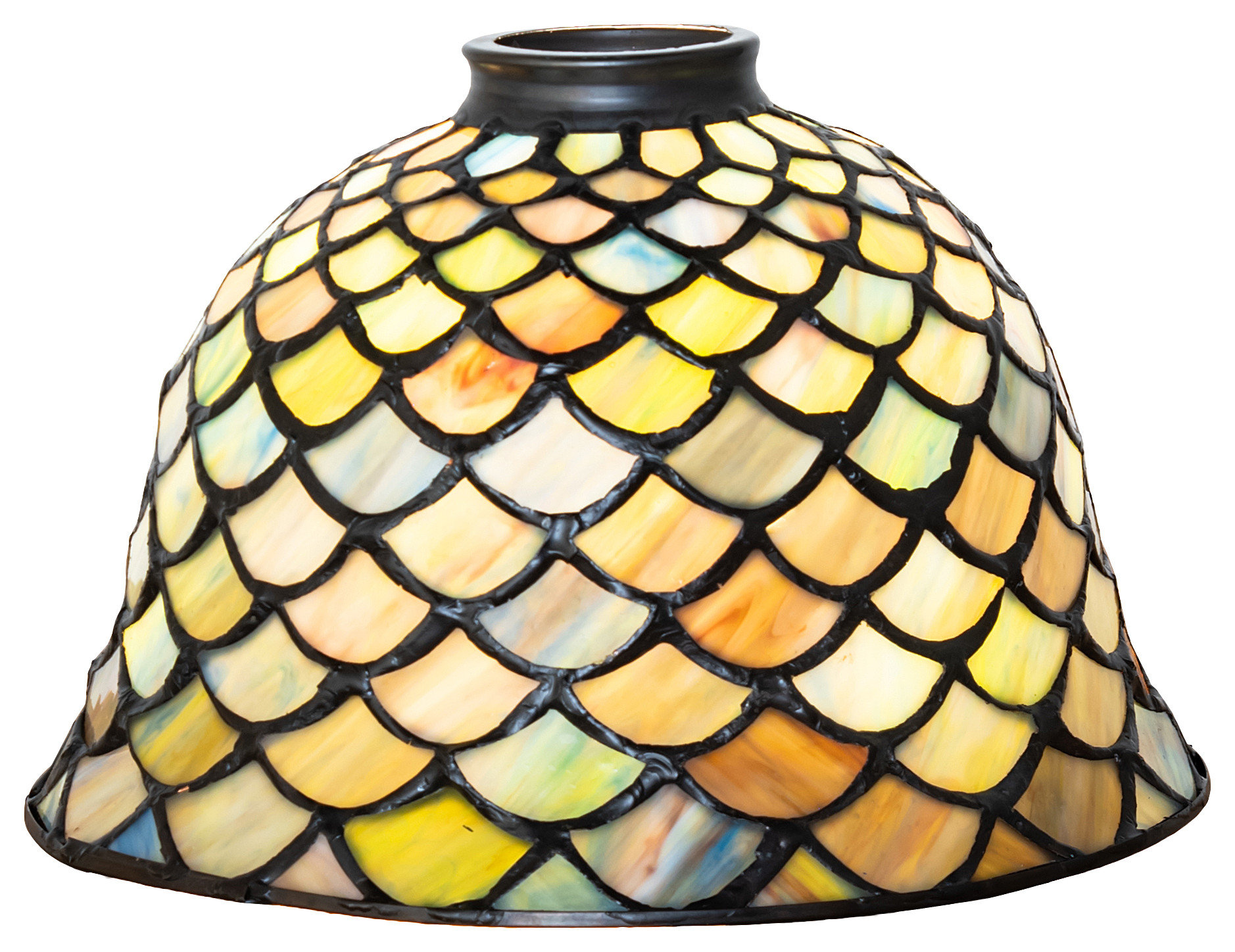 8" Wide Tiffany Fishscale Shade - Beach Style - Lighting Globes And ...