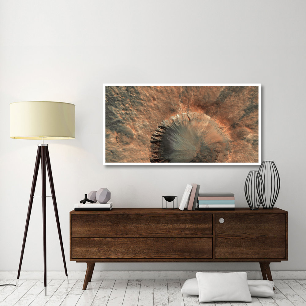 "Mars HiRISE - Crater near Sirenum Fossae" Paper Print by NASA, 26"x14 ...