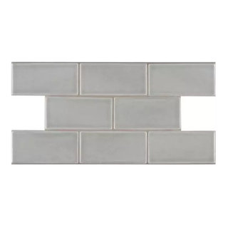 Morning Fog Glazed Handcrafted 3X6 Subway Tile - Contemporary - Wall ...