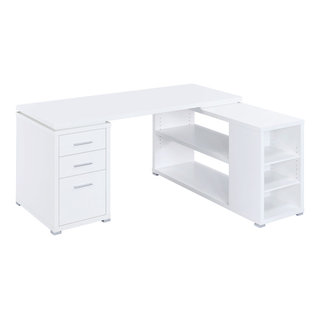 Alezia L-shape Office Desk White L-Shape Desk White - Contemporary ...