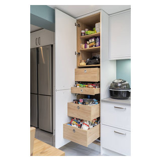 Modern Coastal White & Green Kitchen in Buckingham - Modern - Kitchen ...
