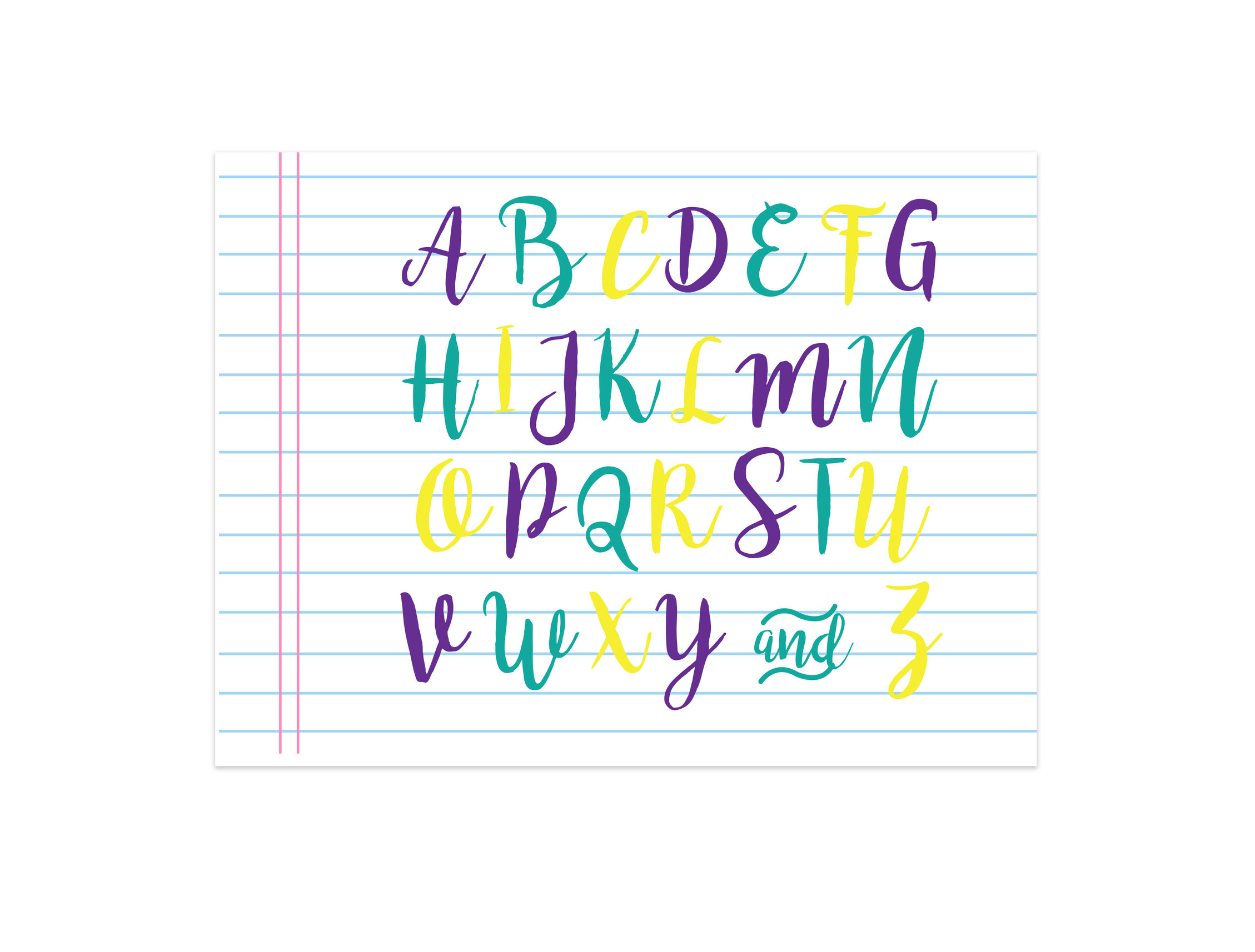 Alphabet Notepad Print, 18x24 - Contemporary - Kids Wall Decor - by ...