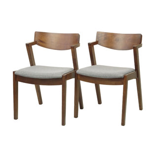 Modern Armchairs, Solid Wood, Medium Brown - Midcentury - Dining Chairs ...
