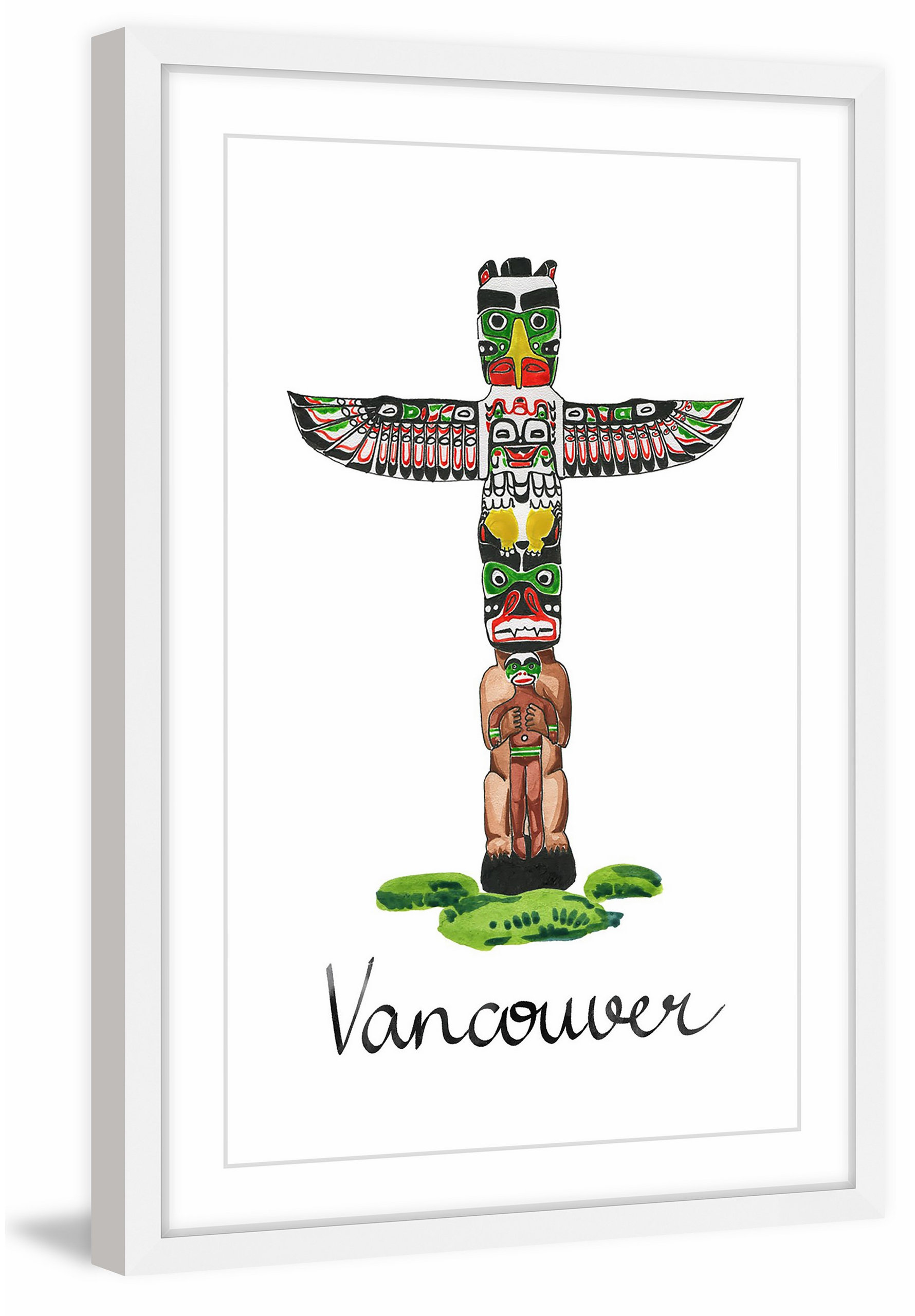 "First Nations Totem Pole" Framed Painting Print, 24x36 - Contemporary ...
