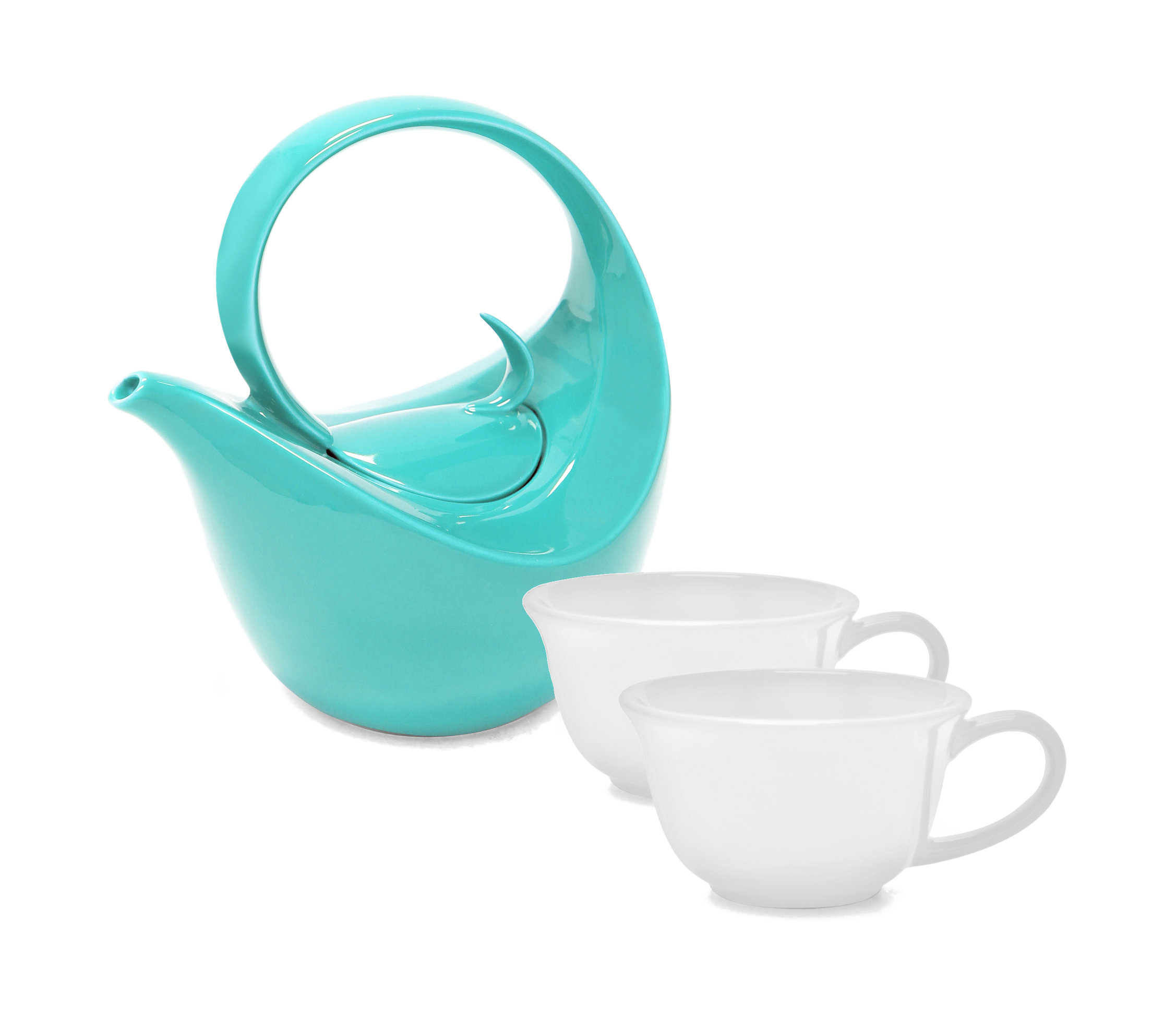 Chantal Olivia Aqua 3 Cup Teapot with Two 8 Ounce Tea Lover's Mugs ...