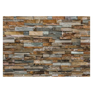 Colorful Stone Wall Mural - Rustic - Wallpaper - by Brewster Home ...