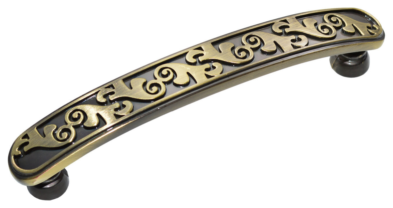 Utopia Alley Roma Antique Brass Cabinet Pull, 3.8" Center to Center ...