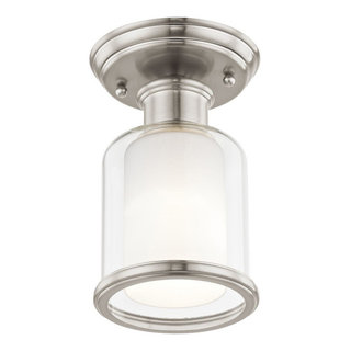 1 Light Flush Mount in Traditional Style - 5.5 Inches wide by 8.75 ...