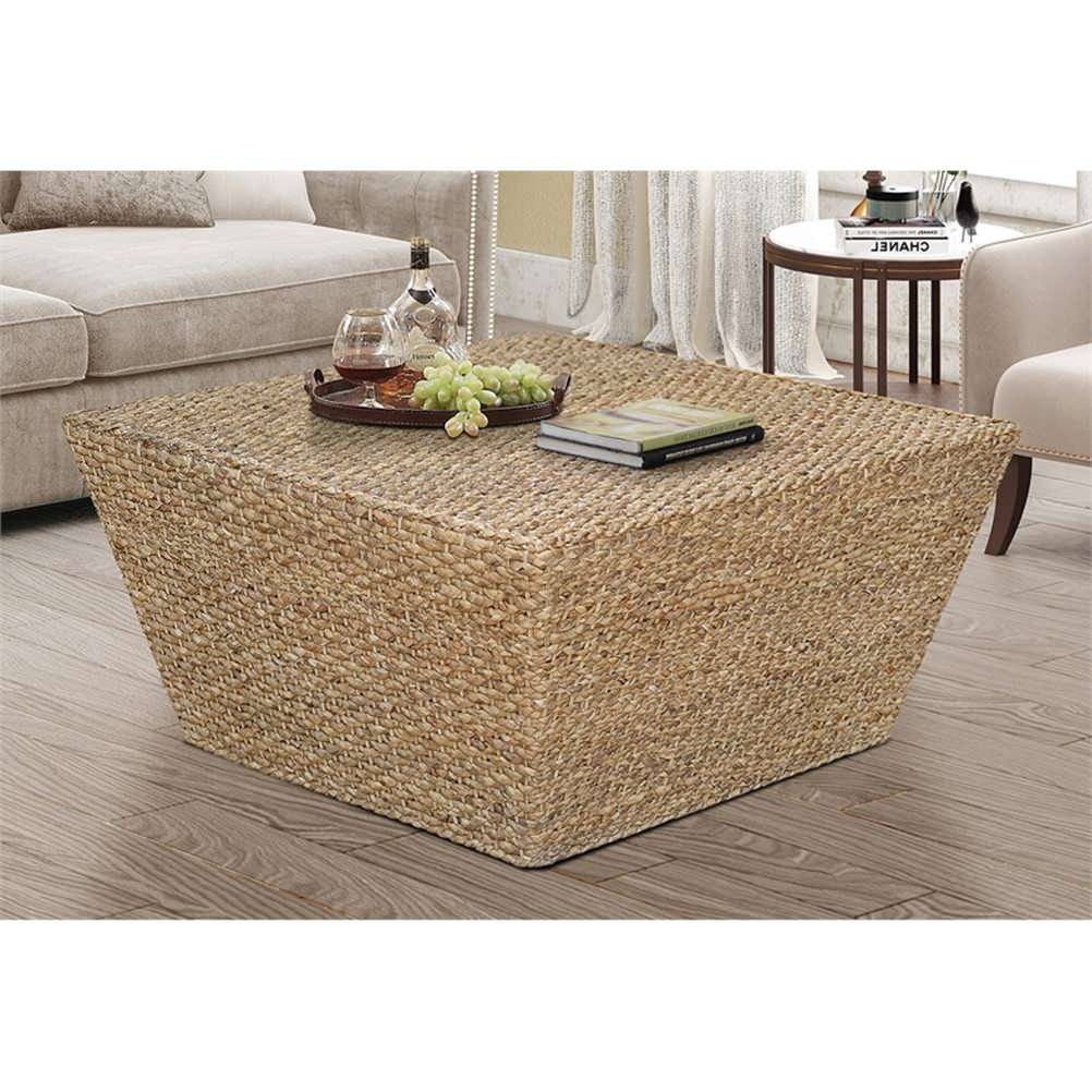 Gallerie Decor Fiji Square Tapered Transitional Wood Coffee Table in ...