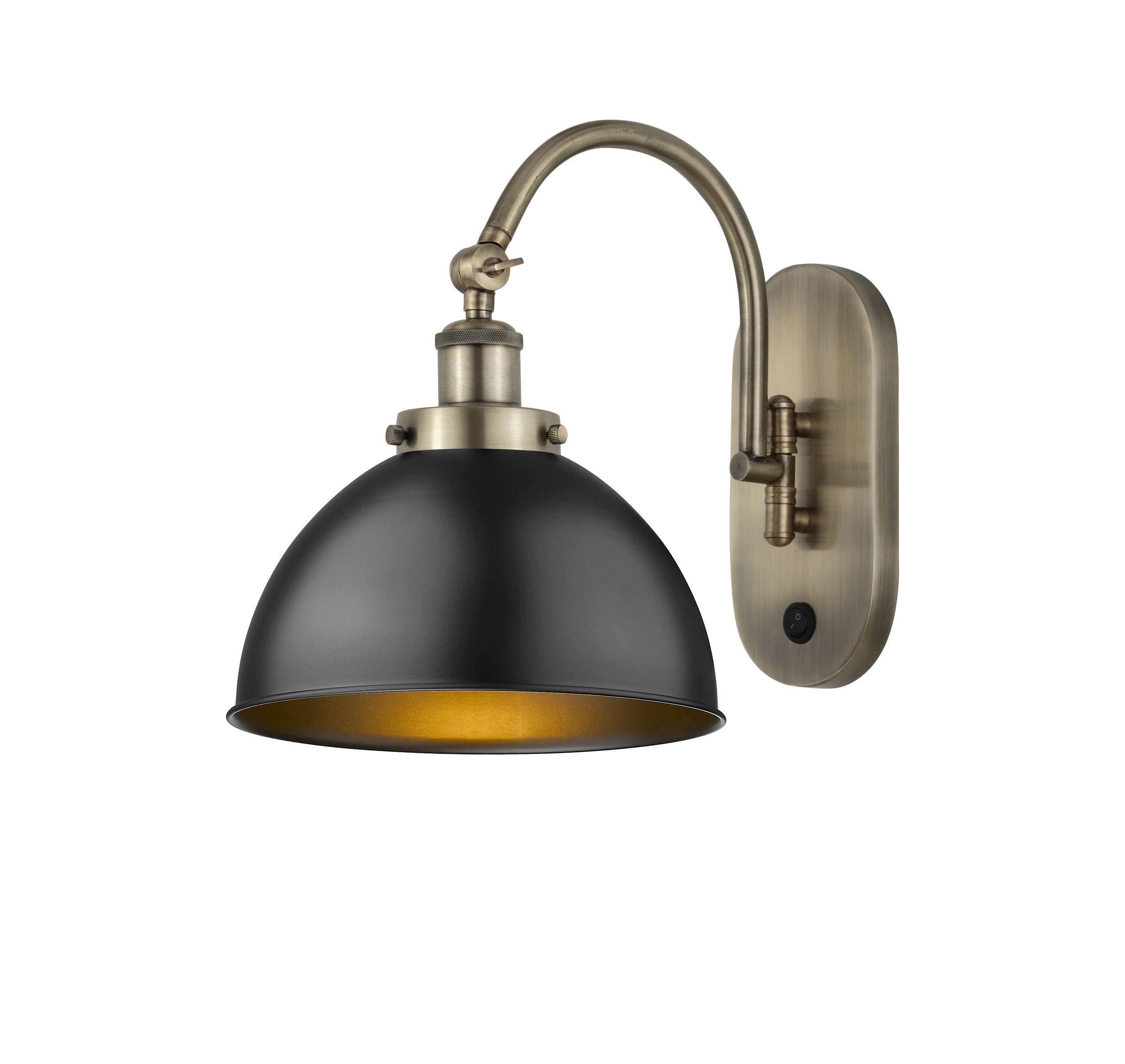 Innovations 918-1W-AB-MFD-10-BK-LED Ballston Urban 1 Light Sconce ...