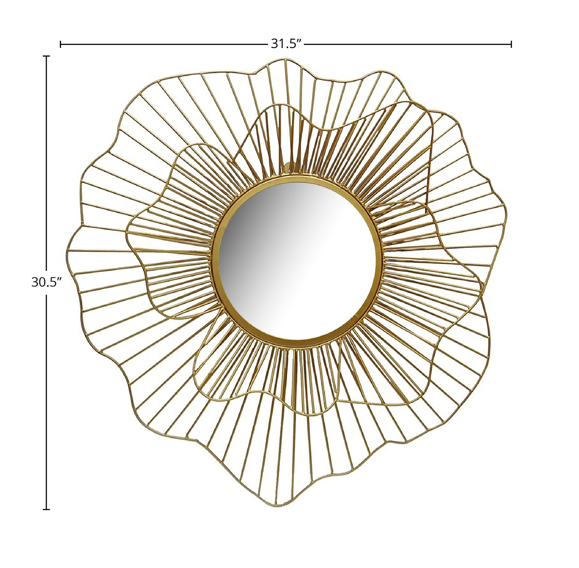 Alpha Flower Mirror, Gold - Contemporary - Wall Mirrors - by LH Imports ...