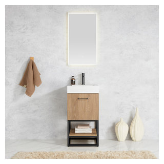 Alistair Vanity, North American Oak, Matte Black Hardware, 18 ...