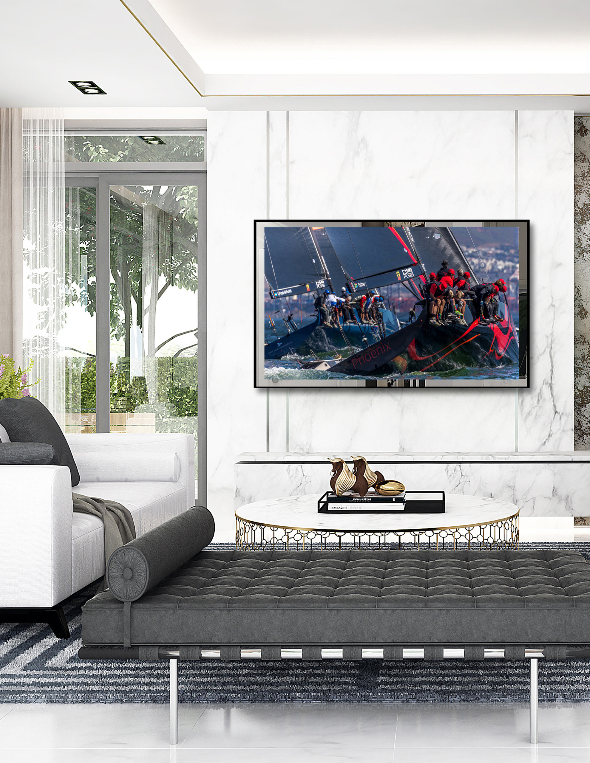 Eclipse Flat Screen Television Cover, Clear, Glossy Black Frame - Home ...