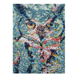 "Horned Owl" by D. Rusty Rust, Canvas Art, 24"x18" - Contemporary ...