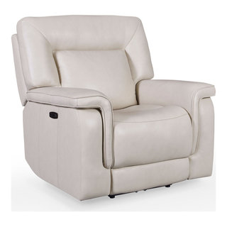 Austin Dual Power Zero Gravity Leather Recliner, Dove - Contemporary ...