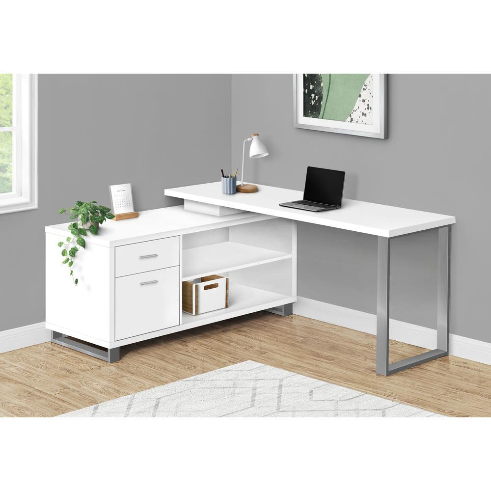 Computer Desk, Home Office, Corner, Storage Drawers, 72L, L Shape, Work ...