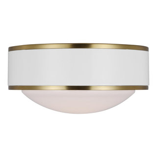 Monroe LED Flush Mount, Burnished Brass - Transitional - Flush-mount ...