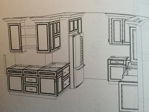 Extending kitchen counter/cabinets around outside corner | Houzz Forum