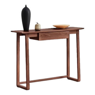 Ash Solid Wood Porch Table, 37.4x13.8x29.5" - Midcentury - Console ...