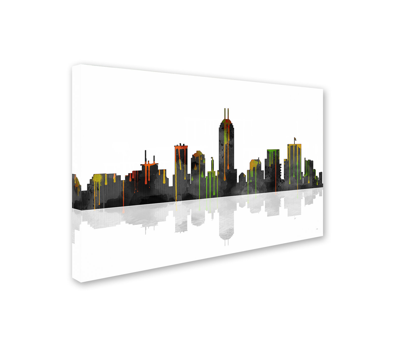 'Indianapolis, Indiana Skyline' Canvas Art by Marlene Watson, 12" x 19 ...