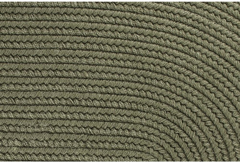 Solid Wool Rug, Moss Green, 4' Round, 4' Round - Farmhouse - Area Rugs ...