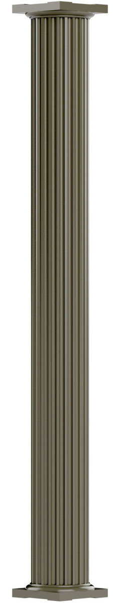 6" x 8' Endura-Aluminum Column, Round Shaft, Gloss White Finish w ...