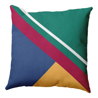 Bold Shapes Polyester Indoor/Outdoor Pillow, 18"x18" - Contemporary ...