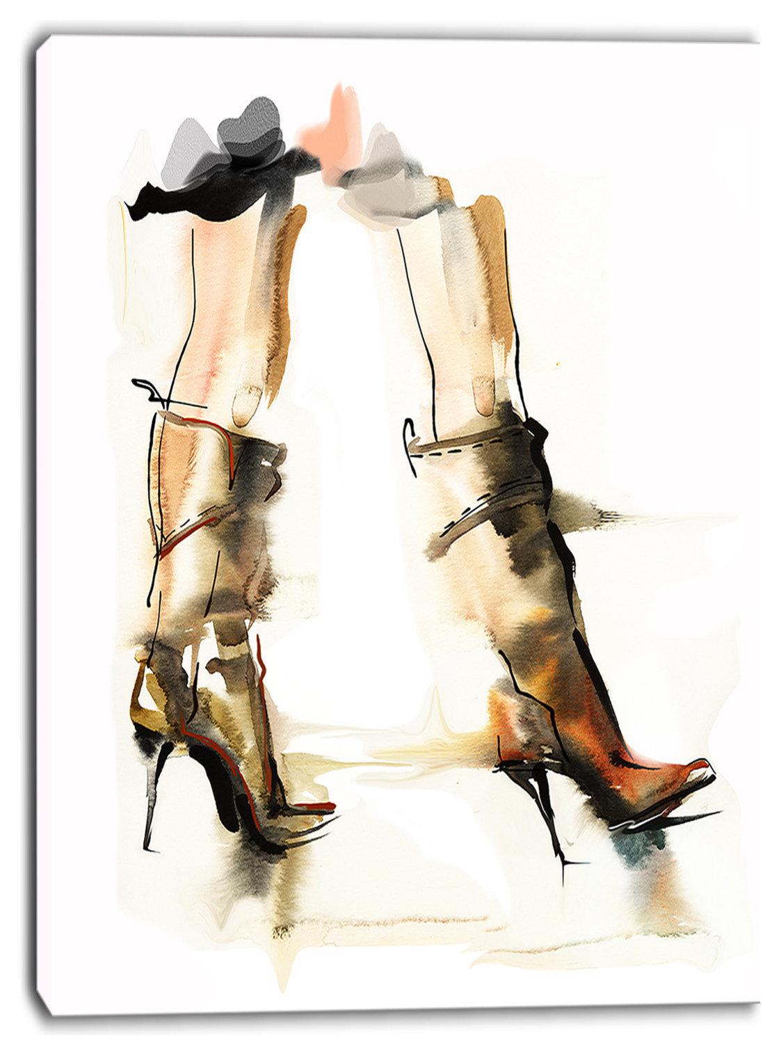 "High Heel Shoes" Digital Canvas Art Print, 30"x40" - Contemporary ...