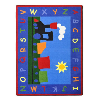 Kid Essentials, Infants & Toddlers Tiny Train Rug, 5'4" x 7'8 ...