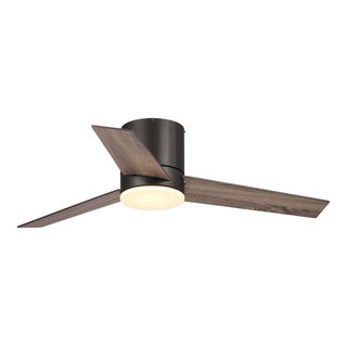 48-in Bronze Flushed Mounted Dimmable LED Ceiling Fan with 3 Blades ...