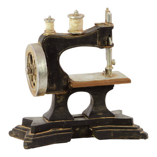 Traditional Resin Sewing Machine With Detailed Features and Weathered ...