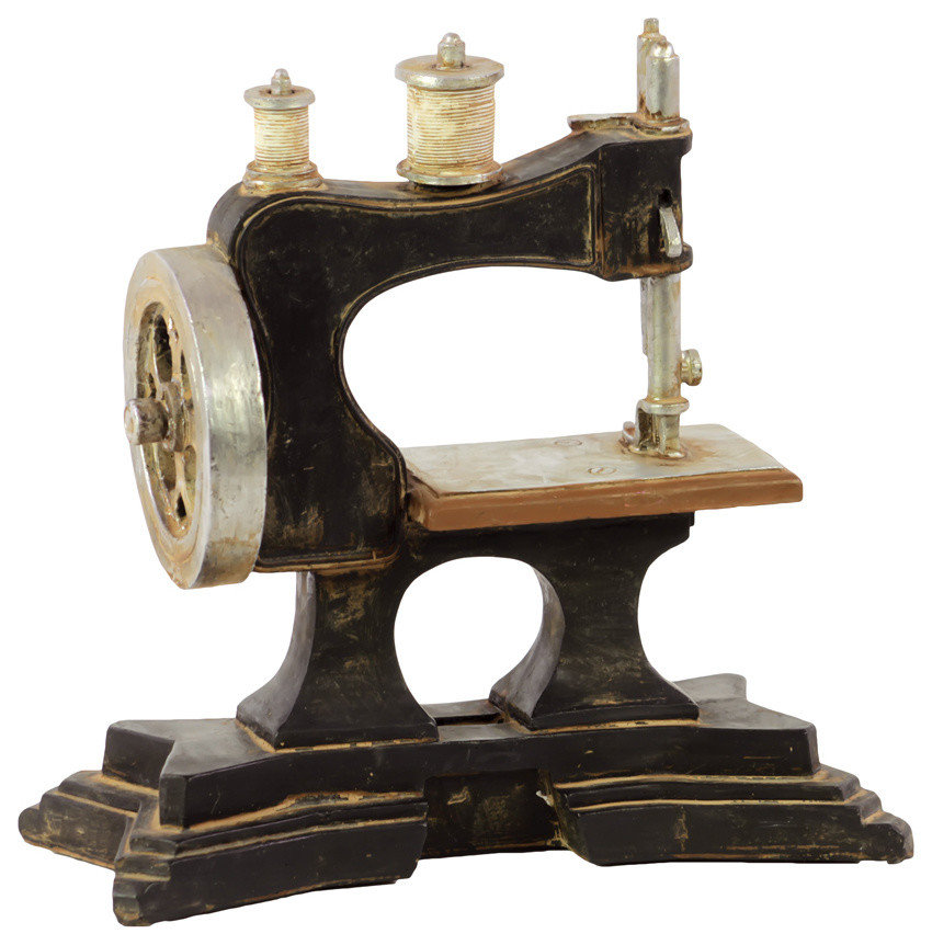 Traditional Resin Sewing Machine With Detailed Features and Weathered ...
