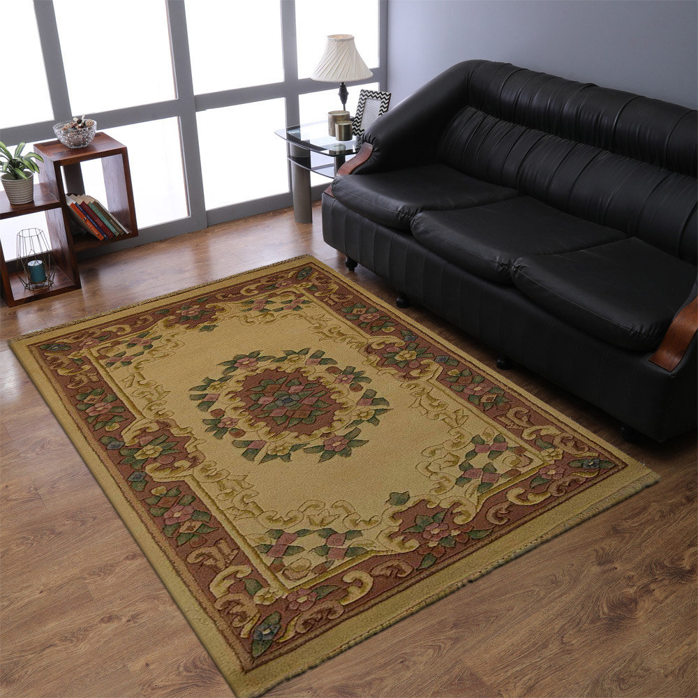 Hand Knotted Aras Wool Area Rug - Oriental | Ivory Rose | Living room ...