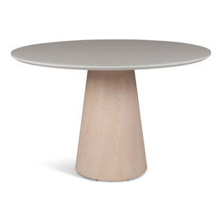 Modern Brazilian Mona Glass Top Round Dining Table - Transitional - Dining Tables - by Urbia | Houzz