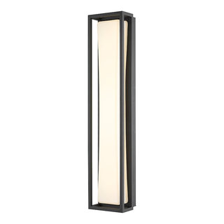 Z-Lite Baden 1-Light 24" Outdoor Wall Sconce in Black/White, 587M-BK ...