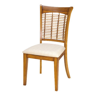 Hillsdale Bayberry Wicker Chairs, Set of 2, Oak, Cream Fabric -4766-802 ...