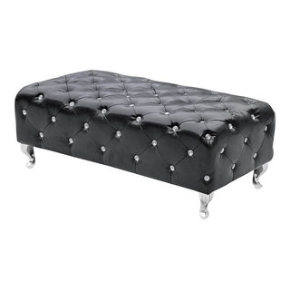 Modern Classics Tufted Bench, Black, 19.5"H x 54"W x 19"D ...