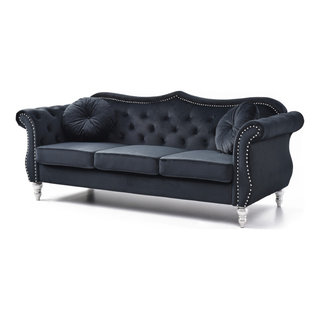 Hollywood Velvet Tufted Sofa - Traditional - Sofas - by Glory Furniture ...