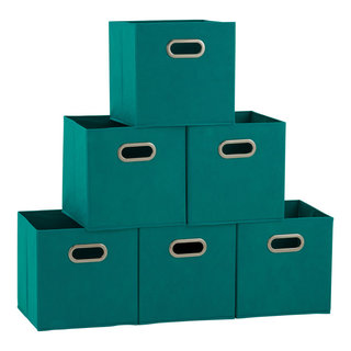 Fabric Storage Bins 6 Piece Set - Contemporary - Storage Bins And Boxes ...
