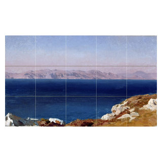 Tile Mural The Isle of Chios landscape sea Backsplash, 4.25" Ceramic ...