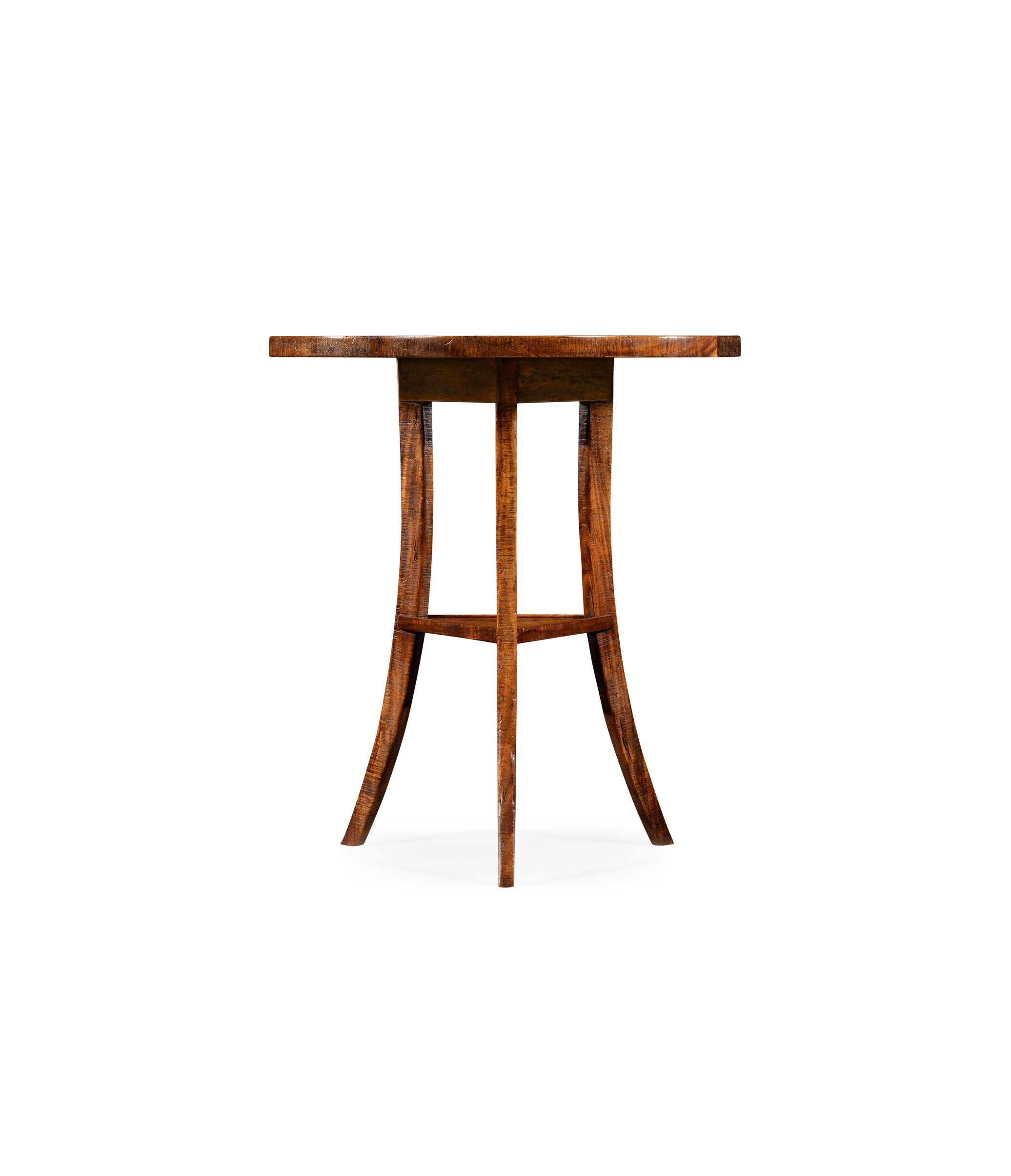 Walnut Country Style Round Lamp Table - Transitional - Side Tables And ...