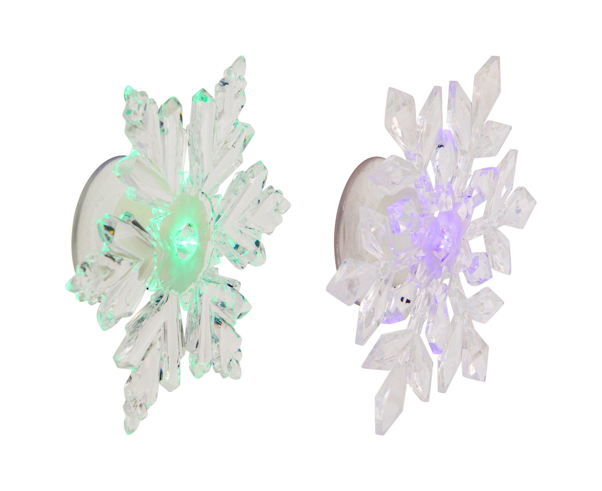 Set of 2 LED Lighted Snowflake Christmas Window Decorations, 5.5-Inch ...