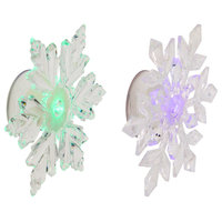 Set of 2 LED Lighted Snowflake Christmas Window Decorations, 5.5-Inch ...