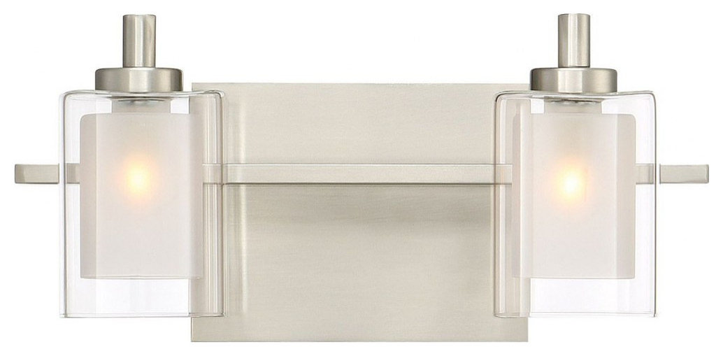 2 Light Transitional Vanity Light Fixture Approved for Damp Locations ...