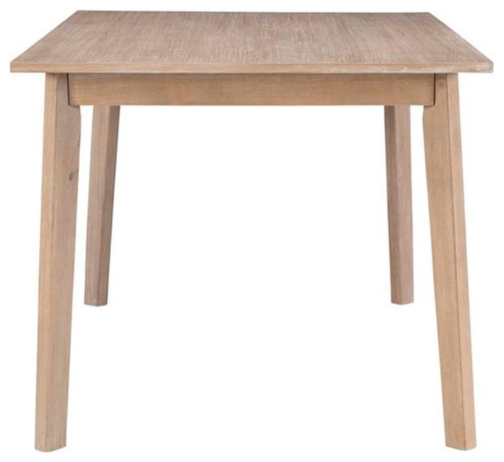 Linon Miles Midcentury Dining Table in Natural Brown Stained Wood ...