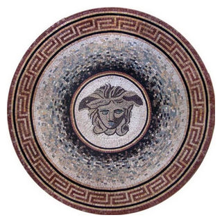 Handmade Stone Medallion, Medusa, 36" x 36" - Traditional - Tile Murals ...